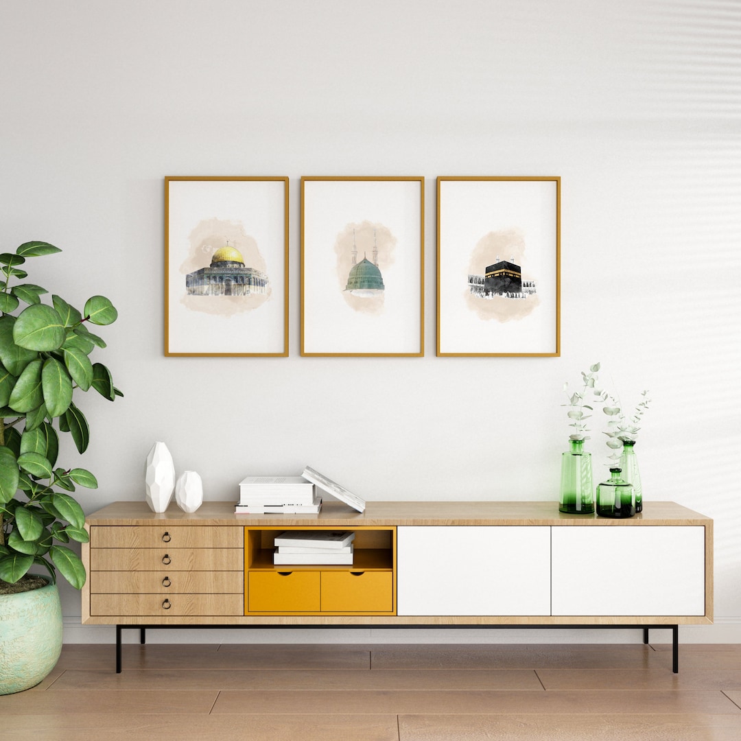 Kabe and Al-aqsa Mosque Themed Wall Art Custom Calligraphy Poster - Etsy UK