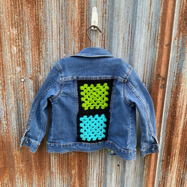 Granny Square Jean Jacket - Etsy