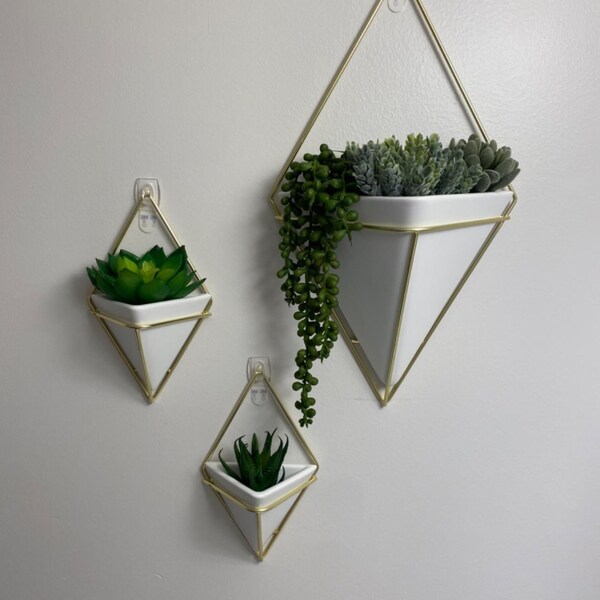 Geometric Wall Planters - Etsy