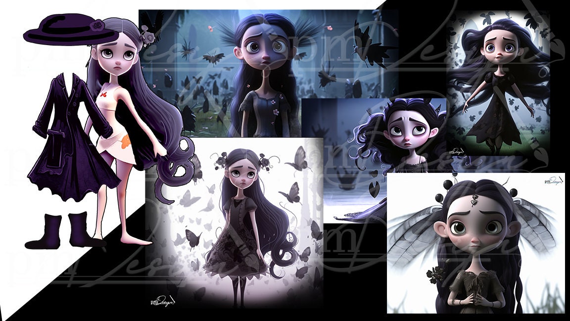 Goth Princess Posters & Dress Up! Wednesday Fan Art, Storybook ...