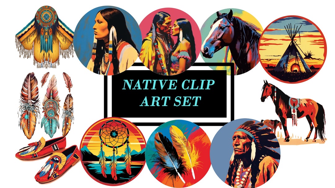 Native American Set, Clipart, 12 Instant Downloads, Logo, Native ...