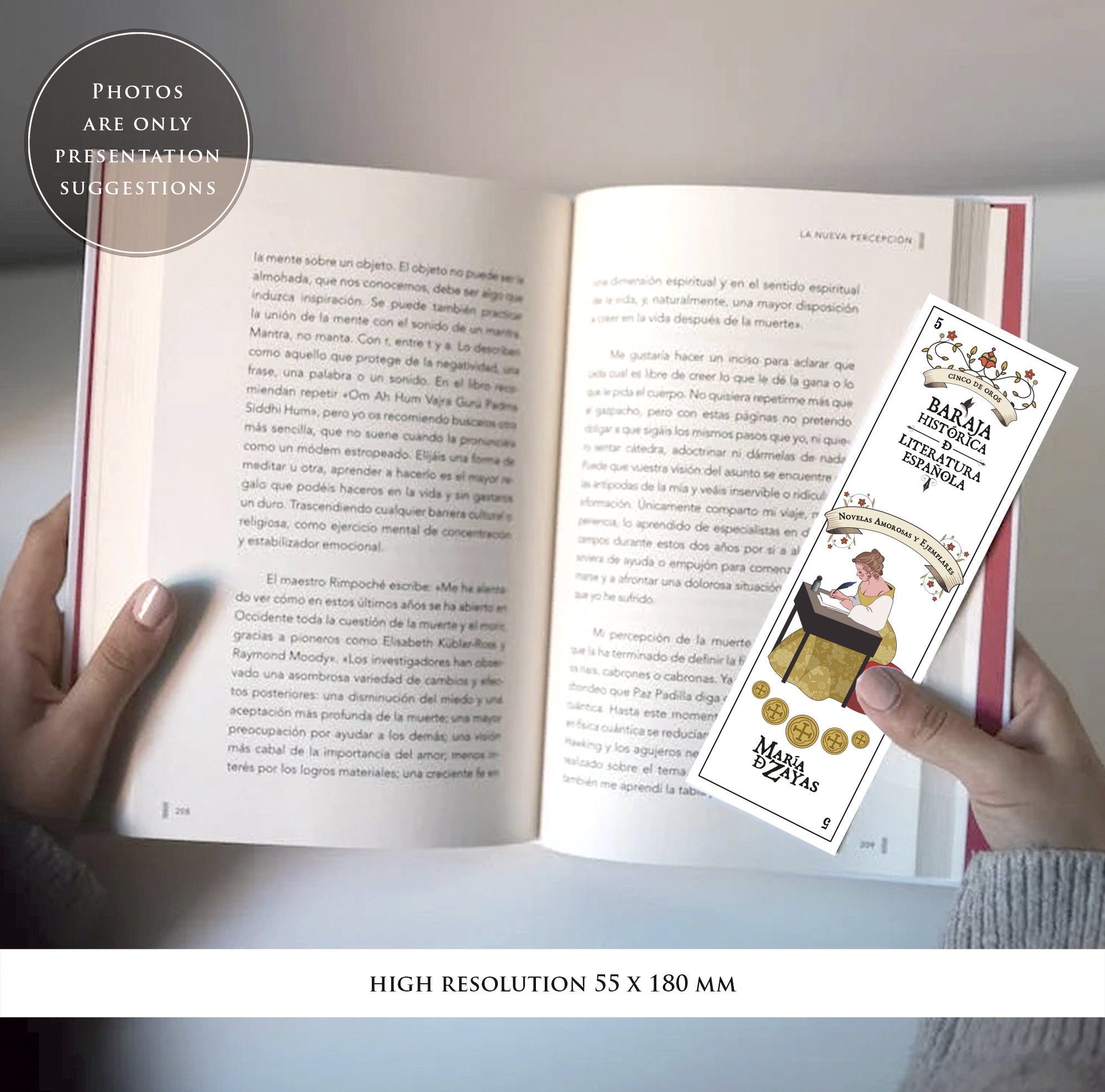 12 PRINTABLE BOOKMARKS Historic Spanish Literature. Playing Cards ART ...