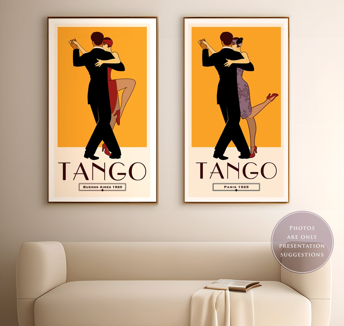 TANGO DANCERS Art Print. POSTER Tango Dancers. Printable Instant ...