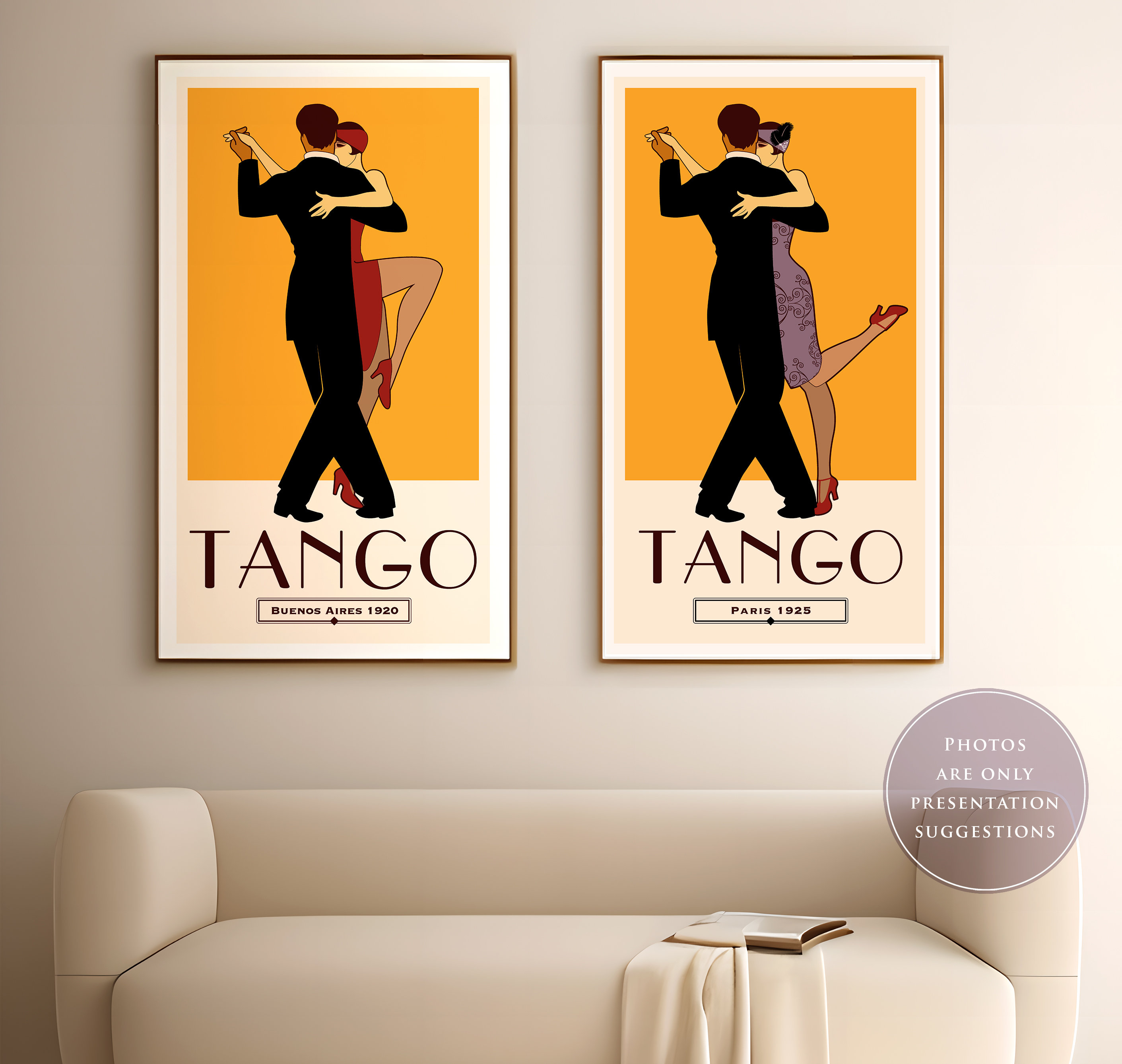 TANGO DANCERS Art Print. POSTER Tango Dancers. Printable Instant ...