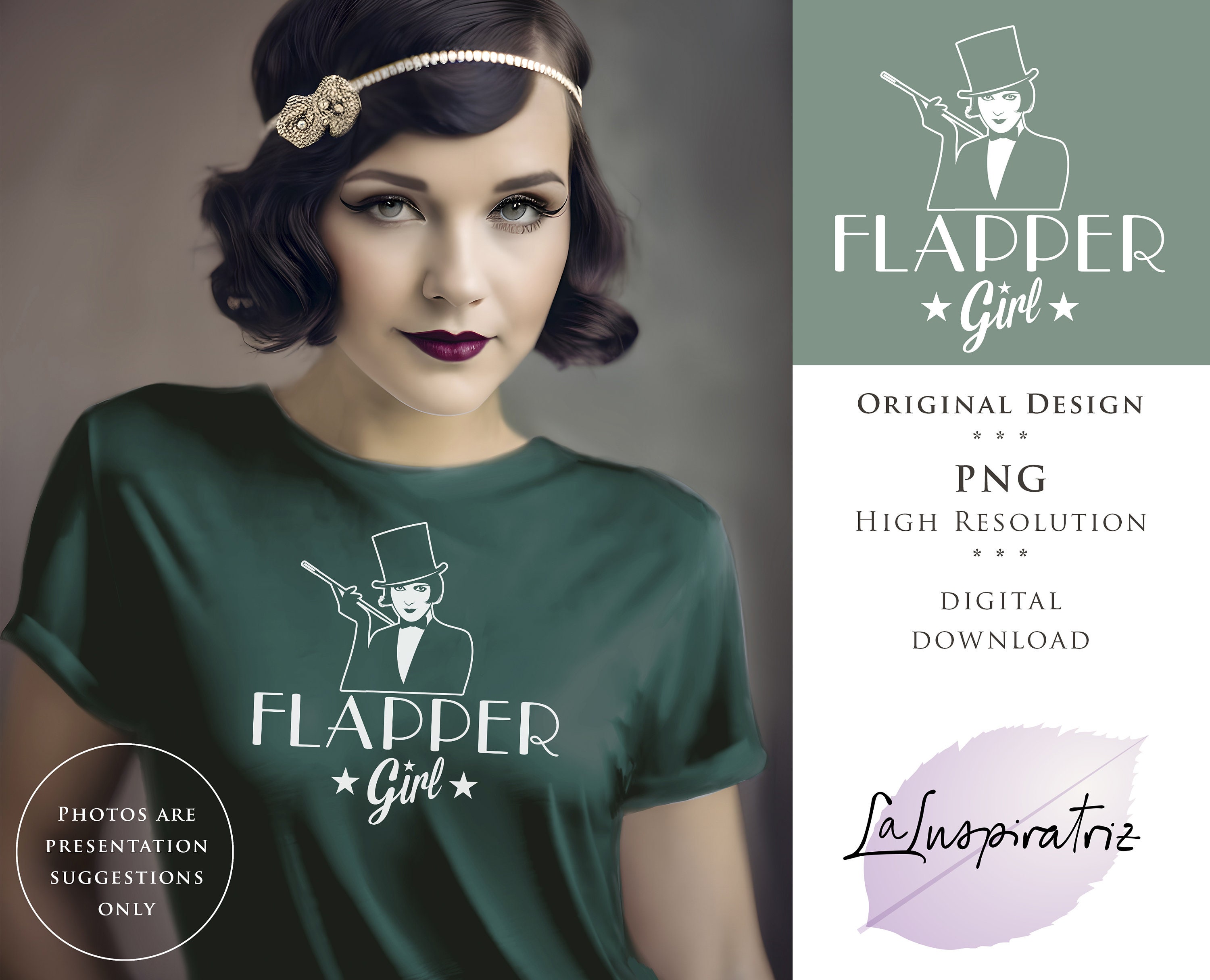 Original FLAPPER GIRL Design, Retro 1920s Fashion, Digital Download PNG ...