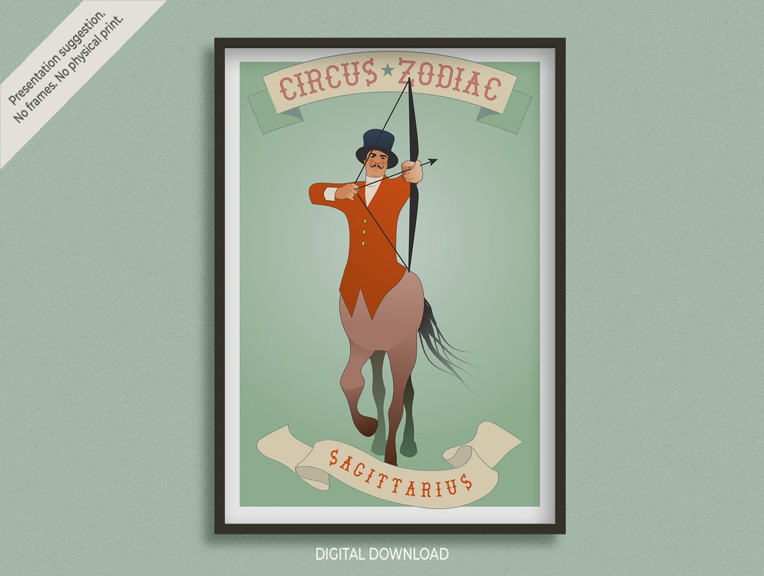 SAGITTARIUS Sign - CIRCUS ZODIAC - Digital Print - Original Artwork ...