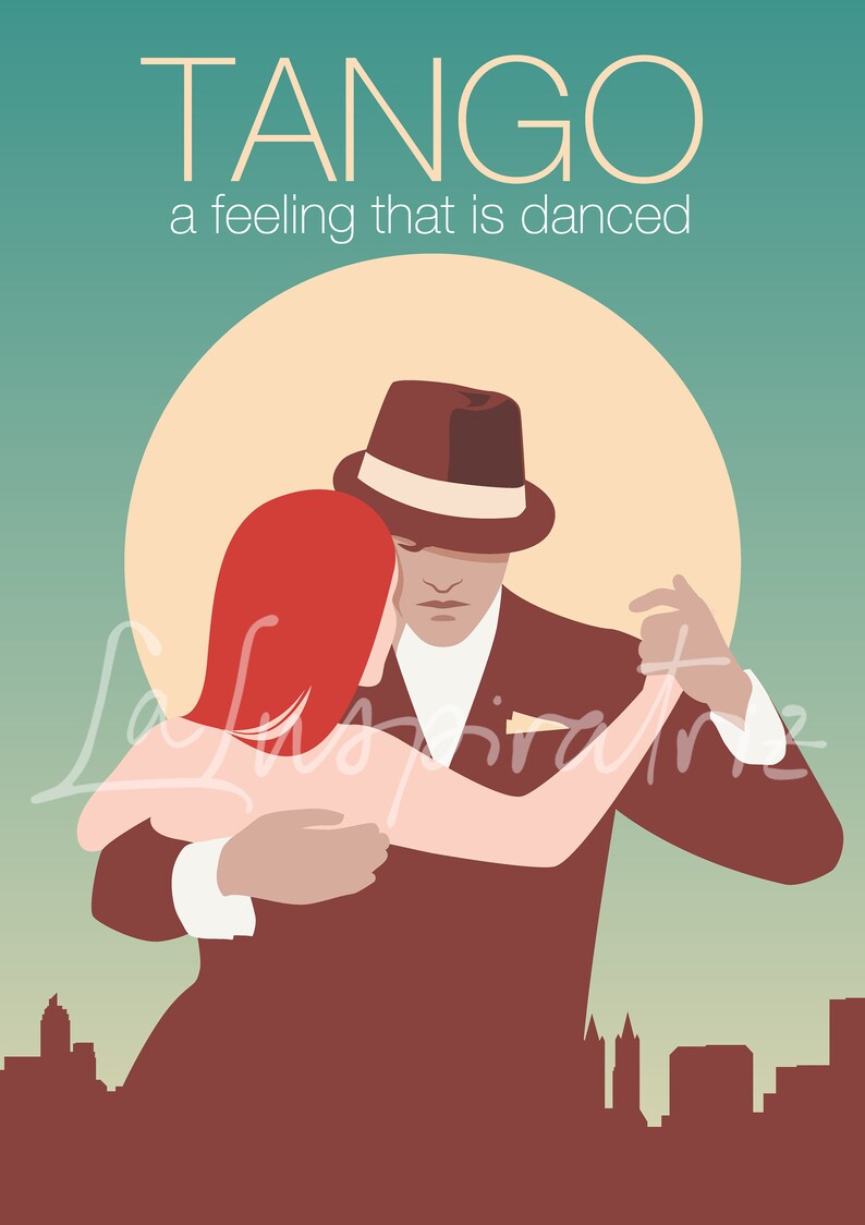 TANGO DANCERS Art Print. Digital Download. Sublimation Tango Design ...