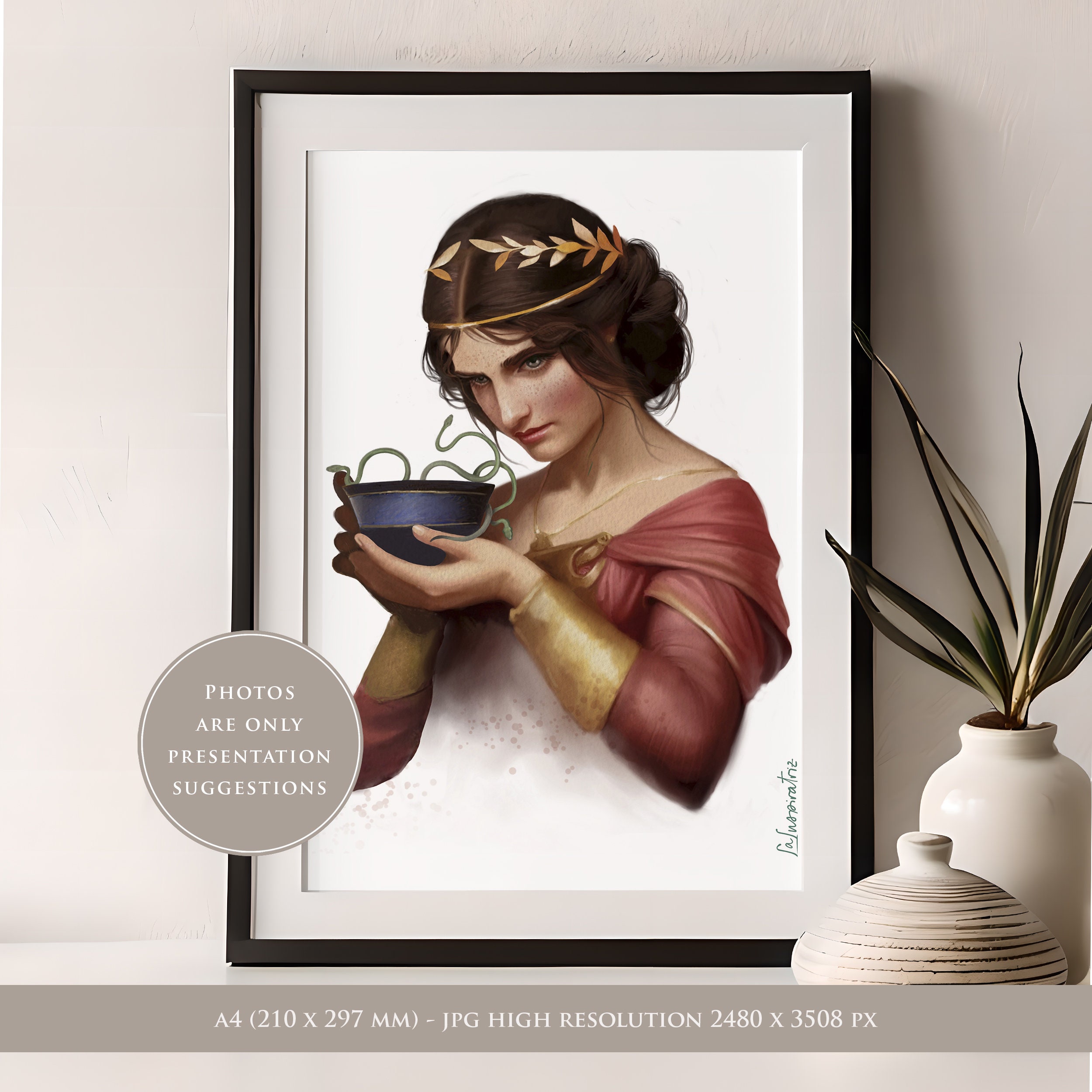 CIRCE Art Print. GREEK GODDESS Artwork. Hand Drawn Original ...