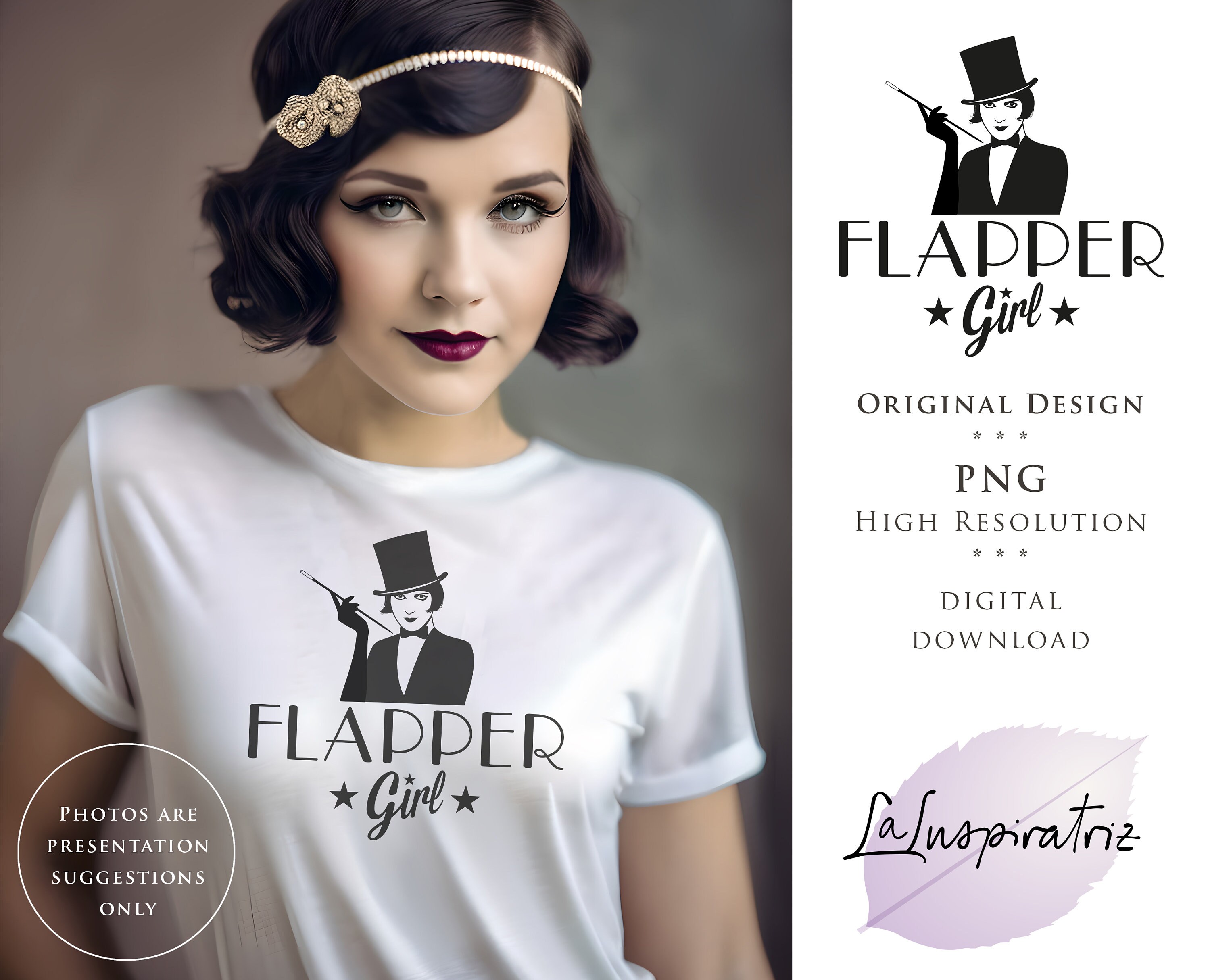 Original FLAPPER GIRL Design, Retro 1920s Fashion, Digital Download PNG ...
