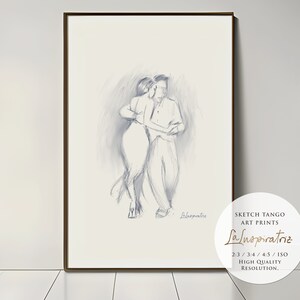TANGO DANCERS Art Print. Hand-drawn Sketches Tango Dancers. Printable ...