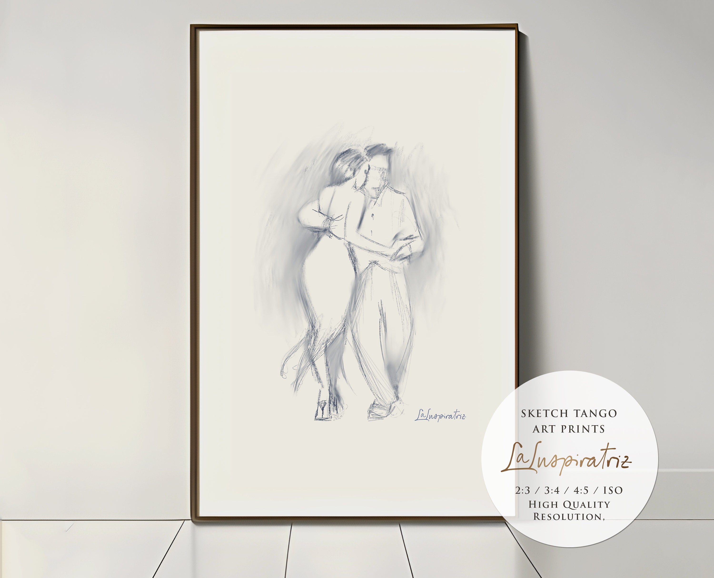 TANGO DANCERS Art Print. Hand-drawn Sketches Tango Dancers. Printable ...