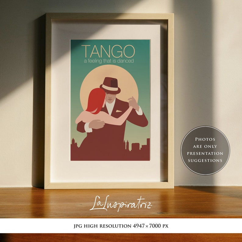 TANGO DANCERS Art Print. Digital Download. Sublimation Tango Design ...