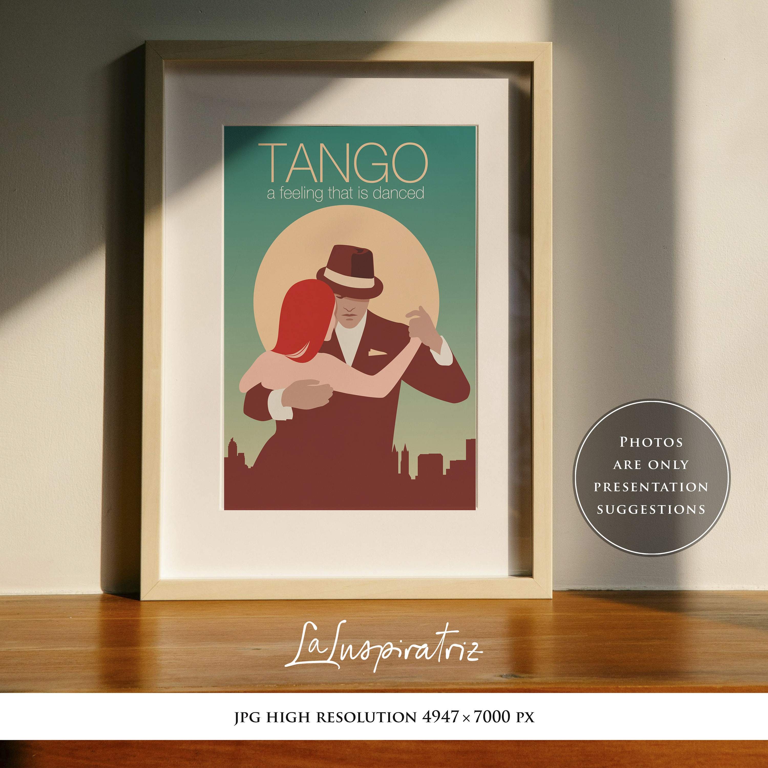 TANGO DANCERS Art Print. Digital Download. Sublimation Tango Design ...