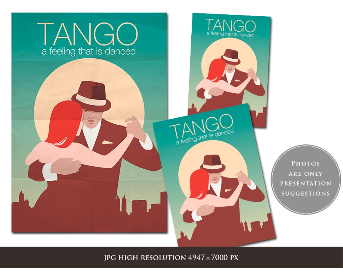 TANGO DANCERS Art Print. Digital Download. Sublimation Tango Design ...