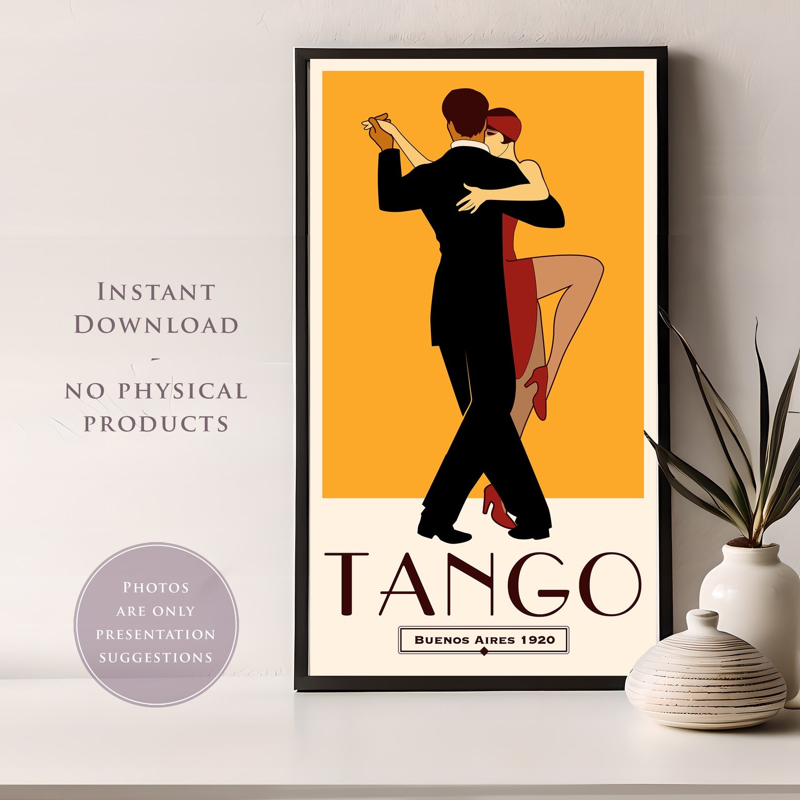 TANGO DANCERS Art Print. POSTER Tango Dancers. Printable Instant ...