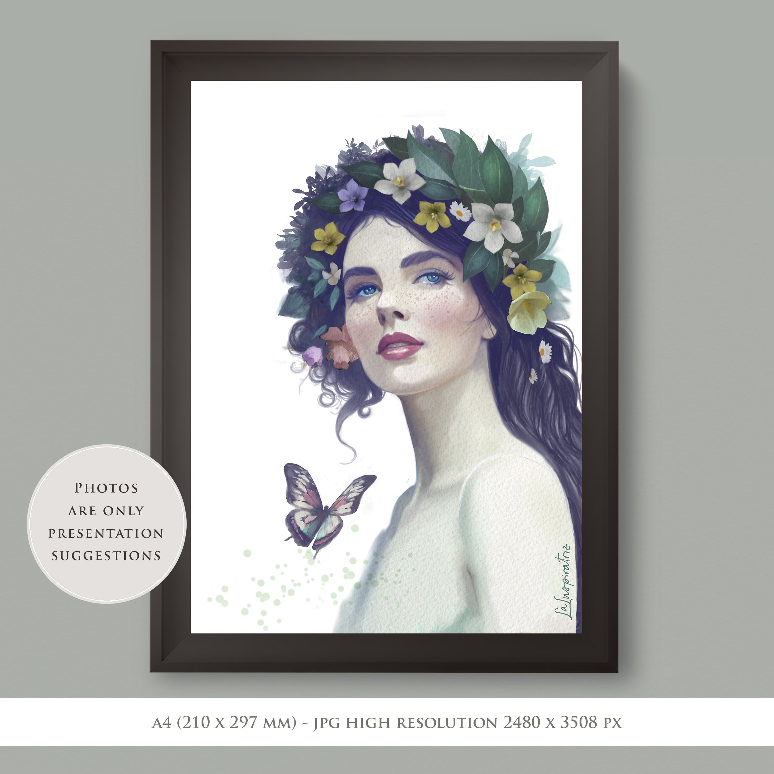 FLORA GODDESS Art Print. Roman GODDESS Artwork. Hand Drawn Original ...