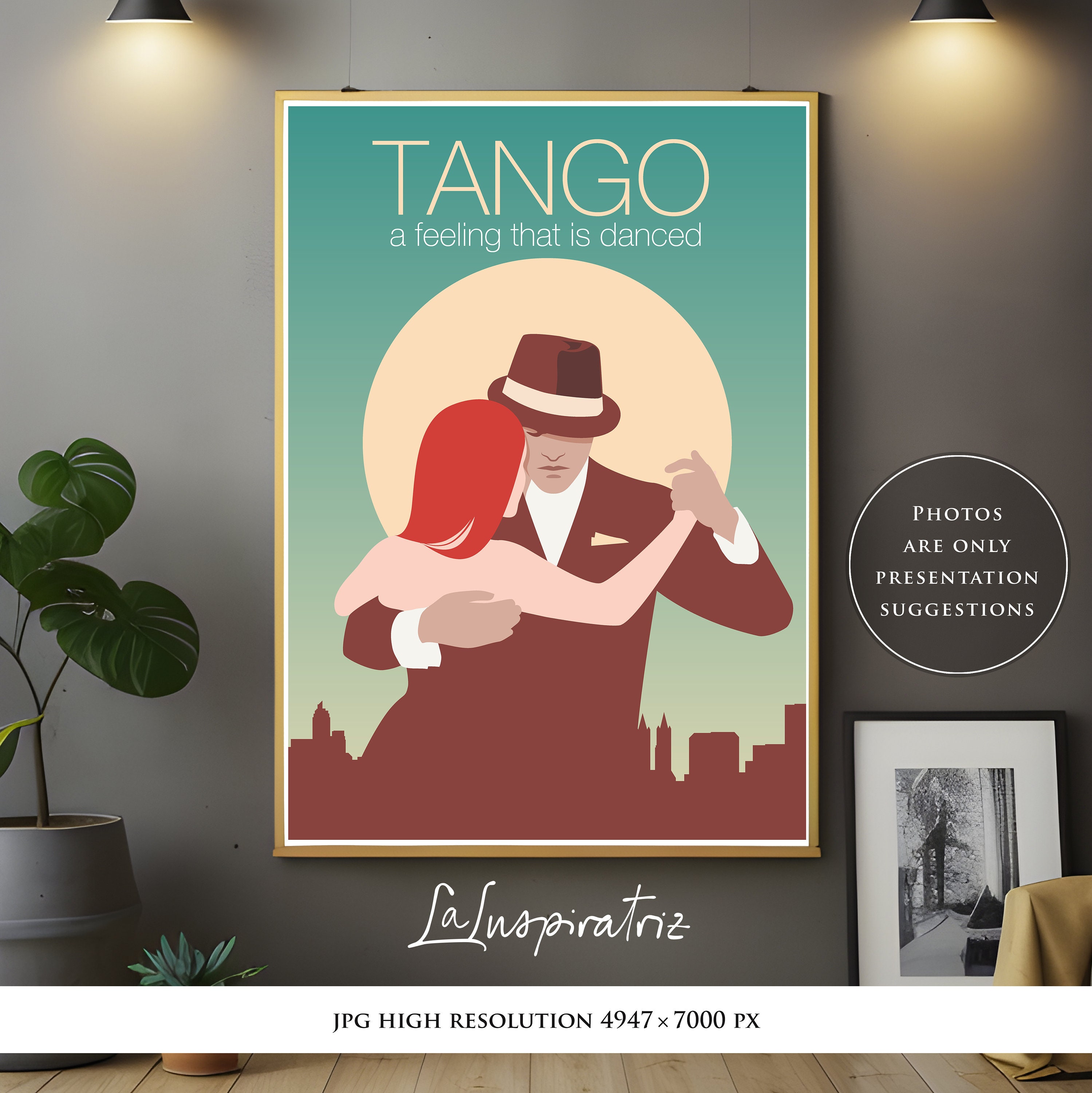 TANGO DANCERS Art Print. Digital Download. Sublimation Tango Design ...