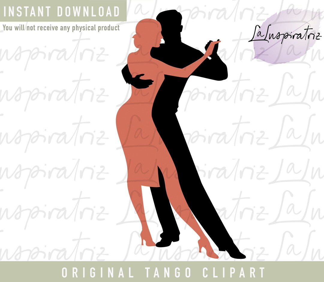 Tango Dancers CLIPART. Original TANGO ILLUSTRATION Design. Instant ...