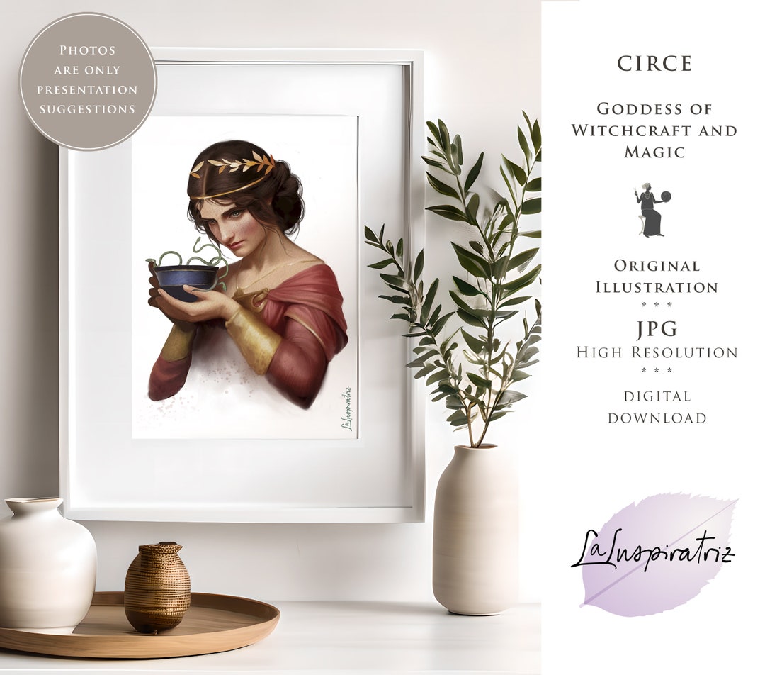 CIRCE Art Print. GREEK GODDESS Artwork. Hand Drawn Original ...