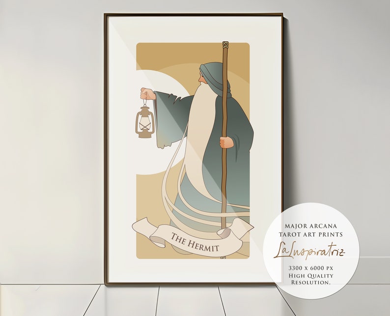 La Inspiratriz TAROT ARCANA - Art Prints - the Hermit - Original High ...