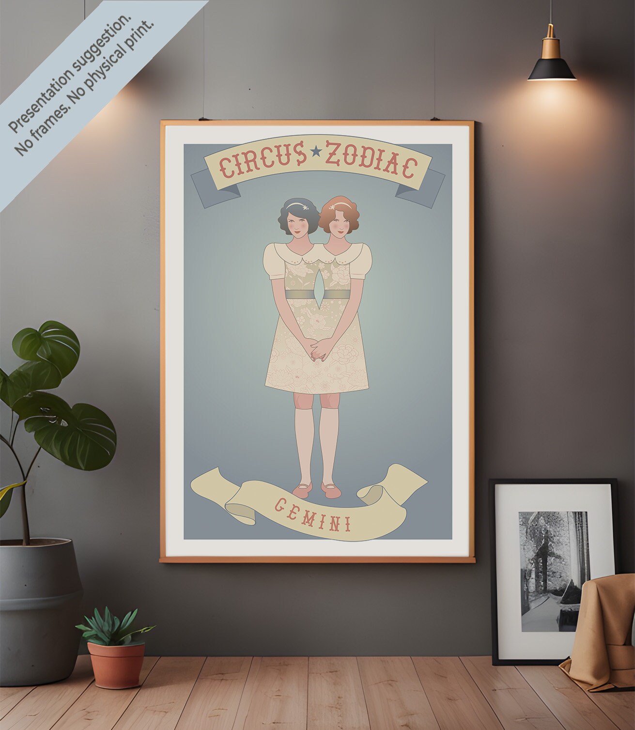 GEMINI Sign - CIRCUS ZODIAC - Digital Print - Original Artwork ...
