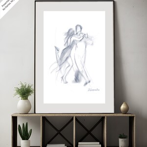 TANGO DANCERS Art Print. Hand-drawn Sketches Tango Dancers. Printable ...