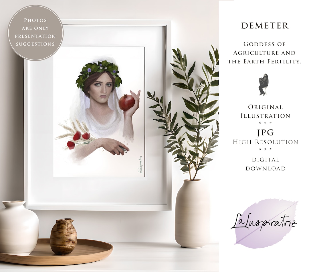 DEMETER Art Print. GREEK GODDESS Artwork. Hand Drawn Original ...