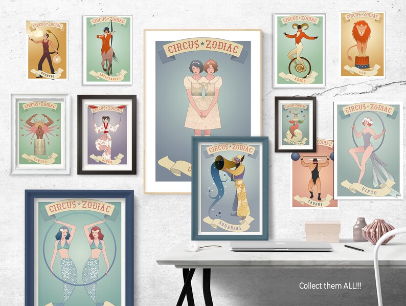 SAGITTARIUS Sign - CIRCUS ZODIAC - Digital Print - Original Artwork ...