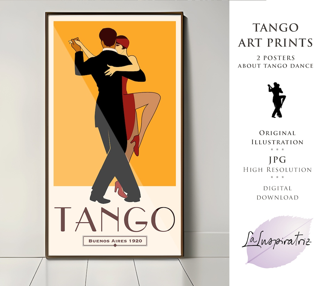 TANGO DANCERS Art Print. POSTER Tango Dancers. Printable Instant ...