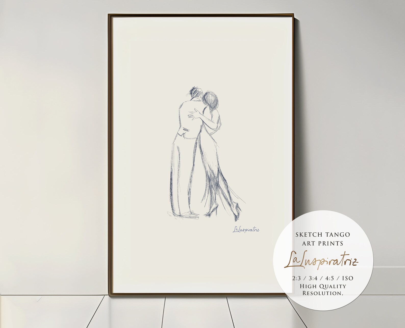TANGO DANCERS Art Print. Hand-drawn Sketches Tango Dancers. Printable ...