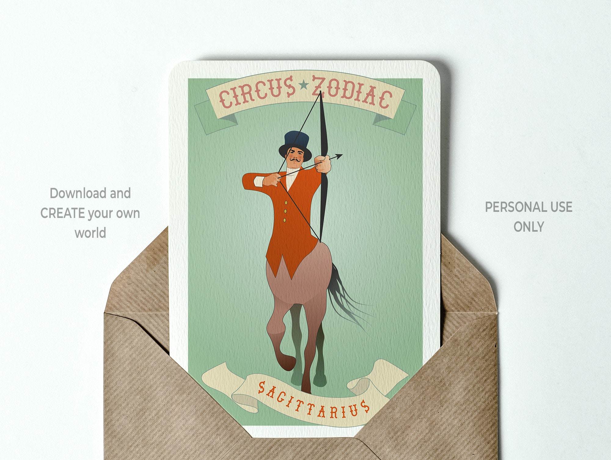 SAGITTARIUS Sign - CIRCUS ZODIAC - Digital Print - Original Artwork ...