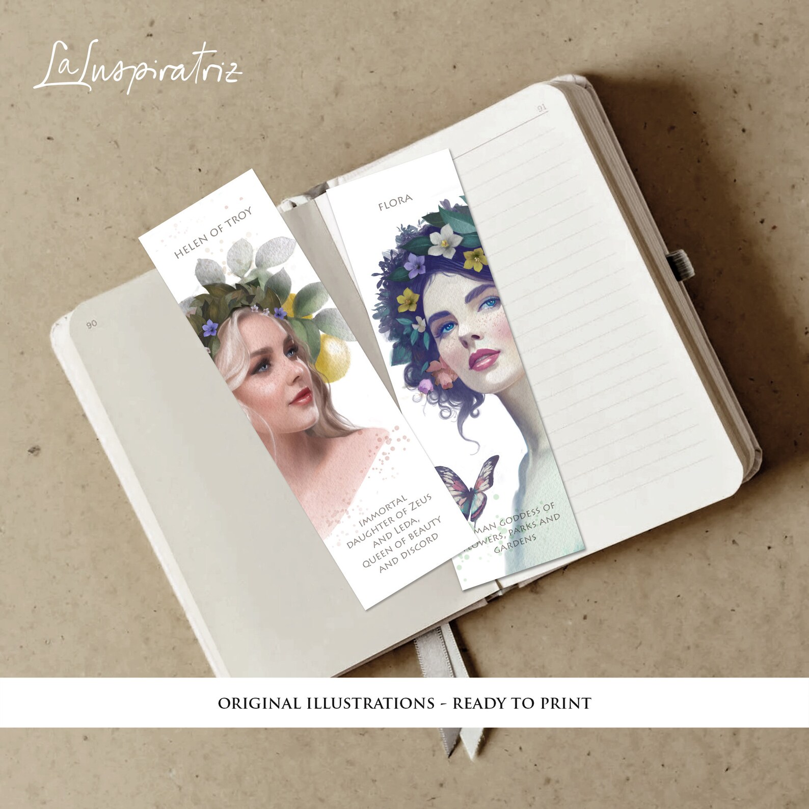 12 PRINTABLE BOOKMARKS Goddesses of Greek and Roman Mythology. Bookmark ...