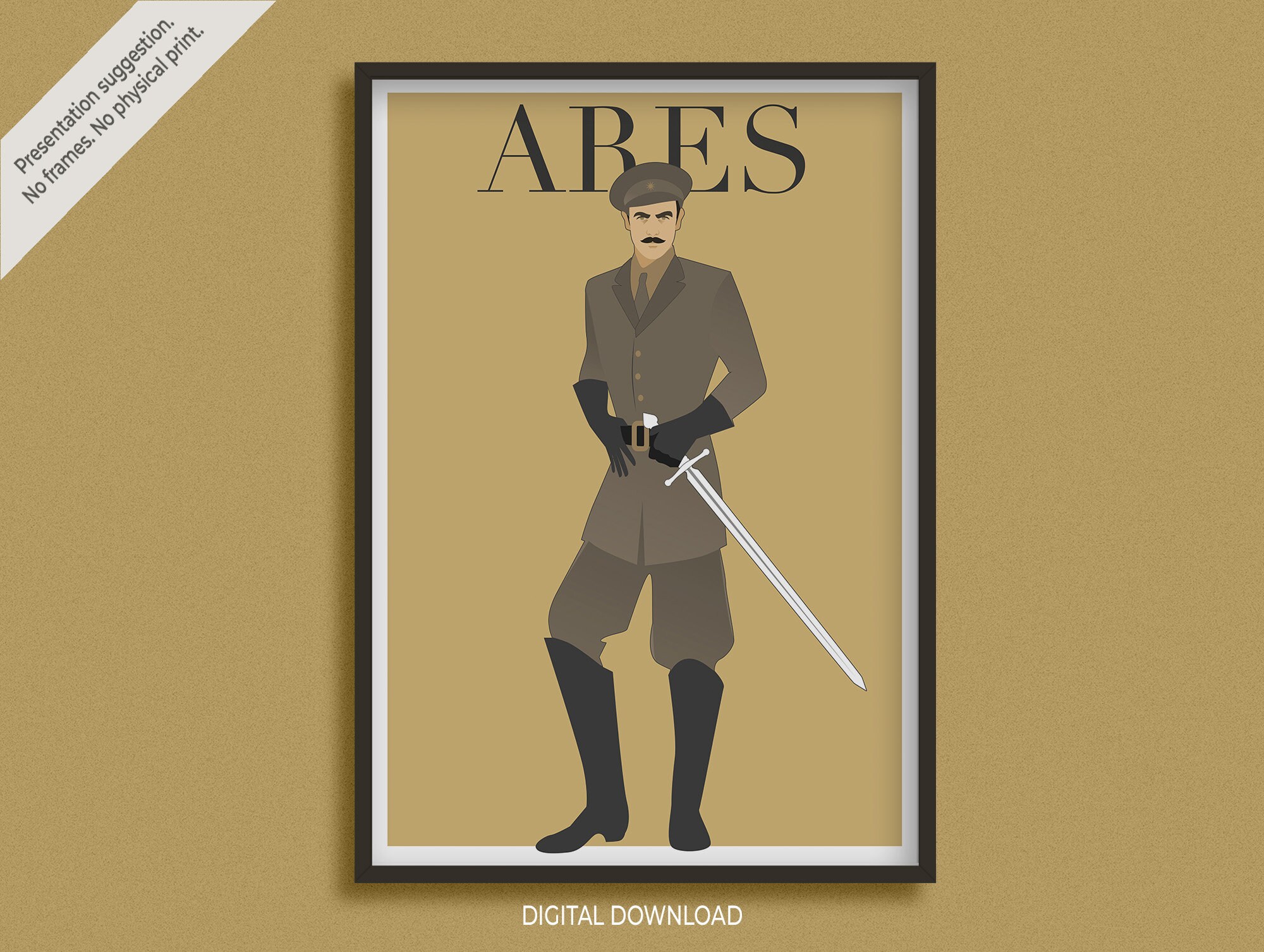 ARES Art Print - Fashion Retro - Greek Gods and Goddesses - INSTANT ...