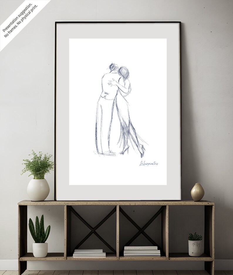 TANGO DANCERS Art Print. Hand-drawn Sketches Tango Dancers. Printable ...