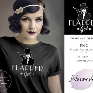Original FLAPPER GIRL Design, Retro 1920s Fashion, Digital Download PNG ...