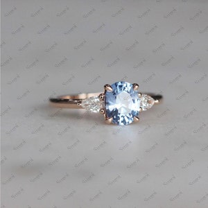 Lilac Ceylon Sapphire Engagement Ring, Oval Cut Sapphire Promise Ring ...