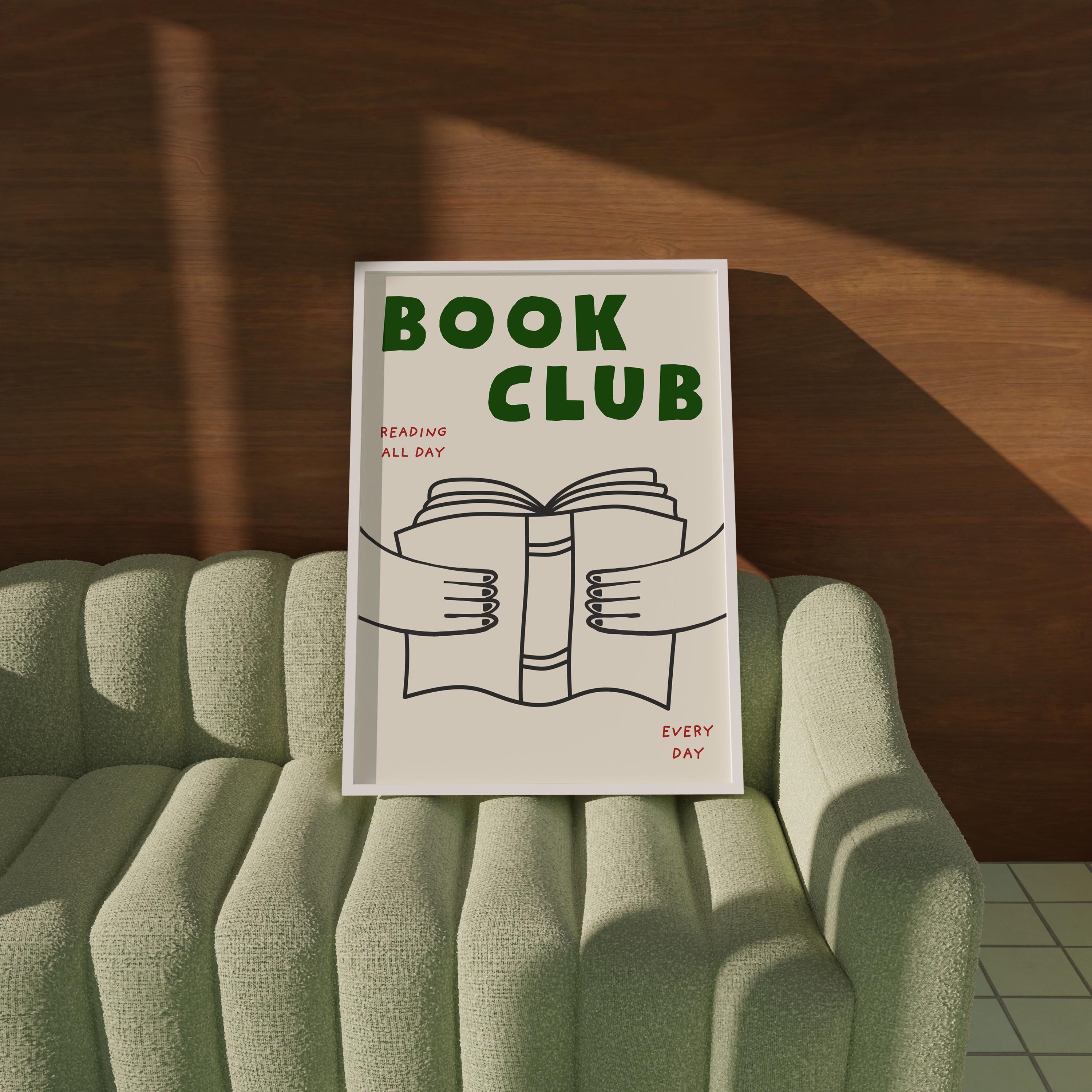Retro Book Club Print, Retro Apartment Wall ART PRINTABLE Bookish Print ...