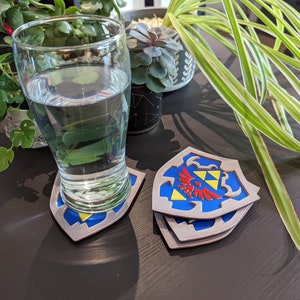3D Printed Zelda Hylian Shield Coasters Ocarina of Time Inspired Unique ...