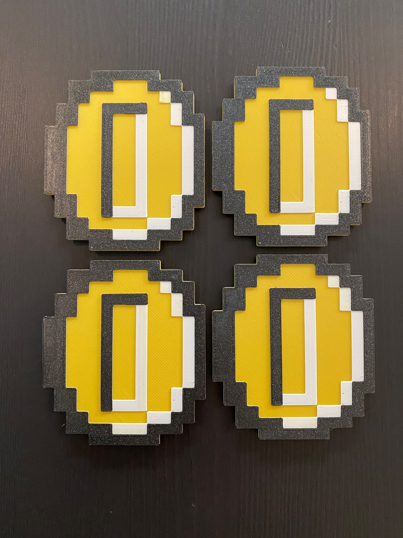 3D Printed Super Mario Coin Coaster Set Retro 16bit 3D Printed Decor ...