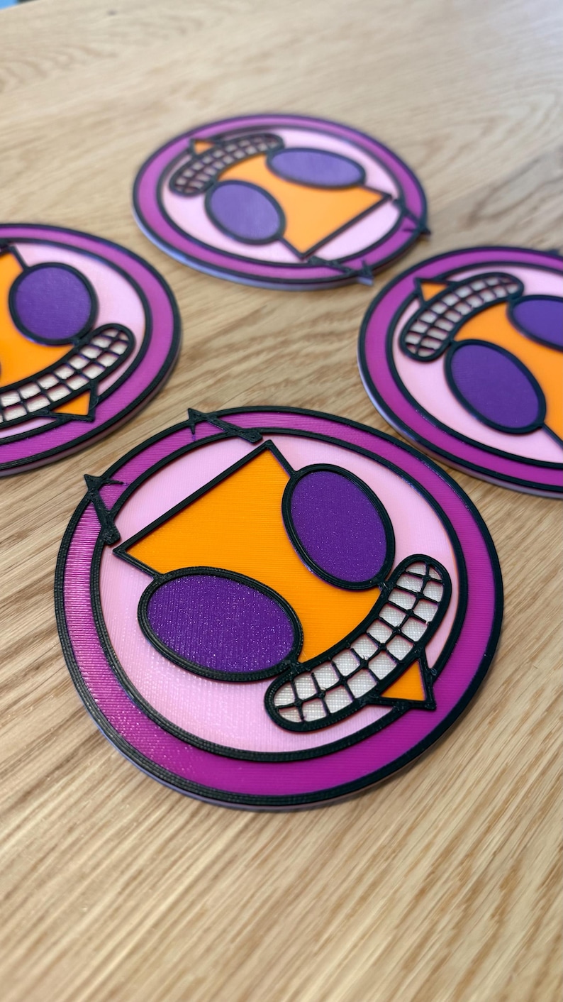 Invader Zim Irken Invasion Coaster Set - Handmade Alien Empire Coasters ...