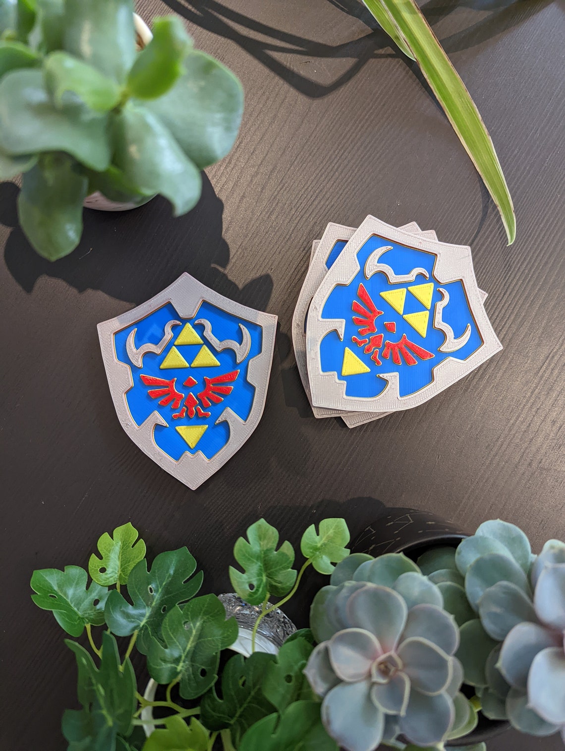 3D Printed Zelda Hylian Shield Coasters Ocarina of Time Inspired Unique ...