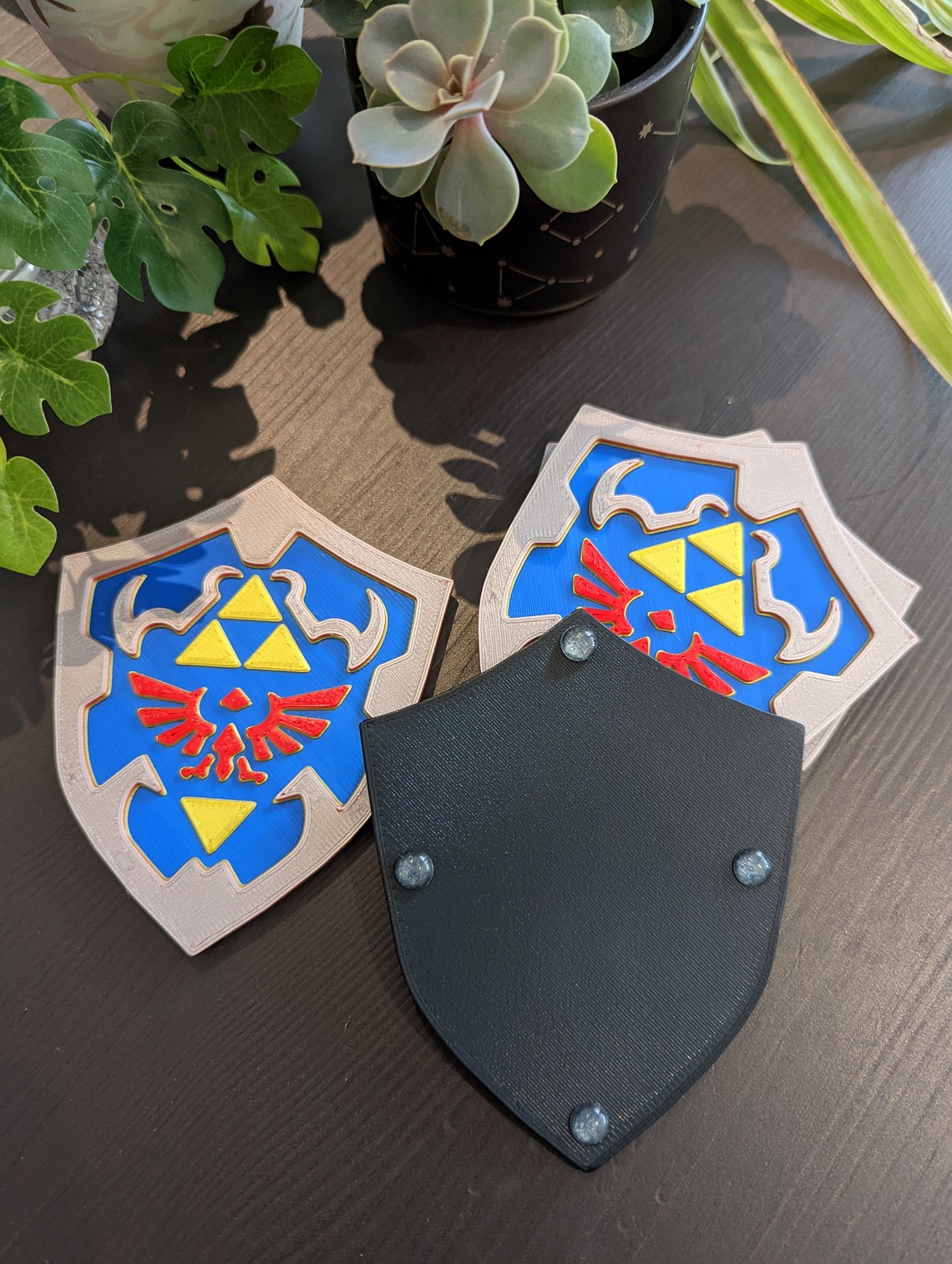 3D Printed Zelda Hylian Shield Coasters Ocarina of Time Inspired Unique ...