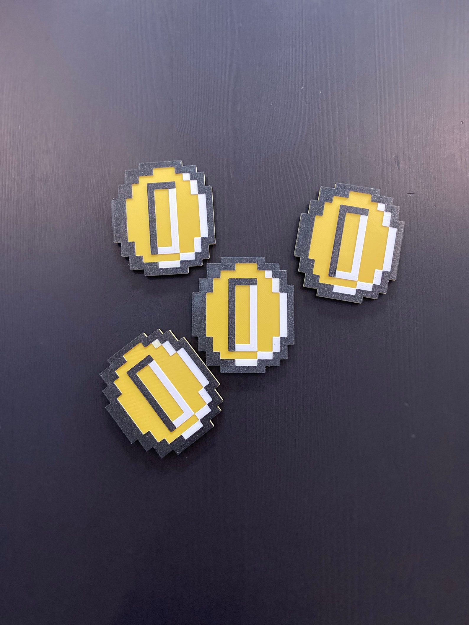 3D Printed Super Mario Coin Coaster Set Retro 16bit 3D Printed Decor ...