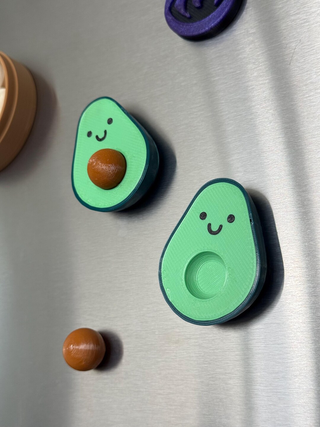 Kawaii Avocado Fridge Magnet: 3D Printed Kitchen Decor - Etsy