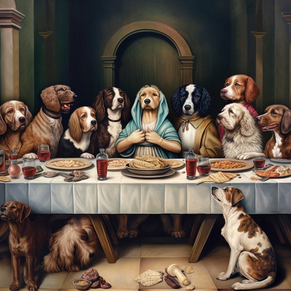 Last Supper Dog Painting - Etsy