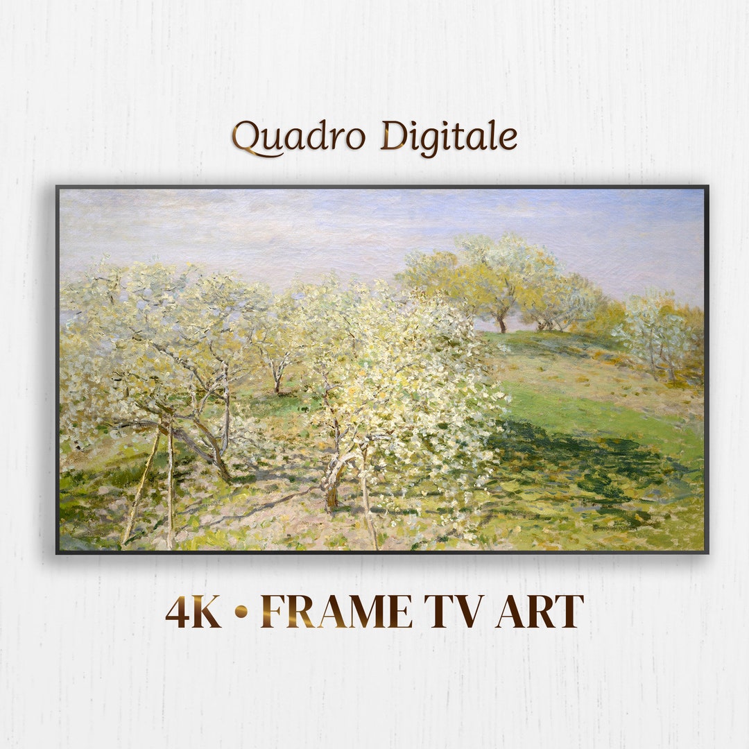 Spring Frame TV Art, Hisense Canvas TV, Fruit Trees in Bloom Painting ...