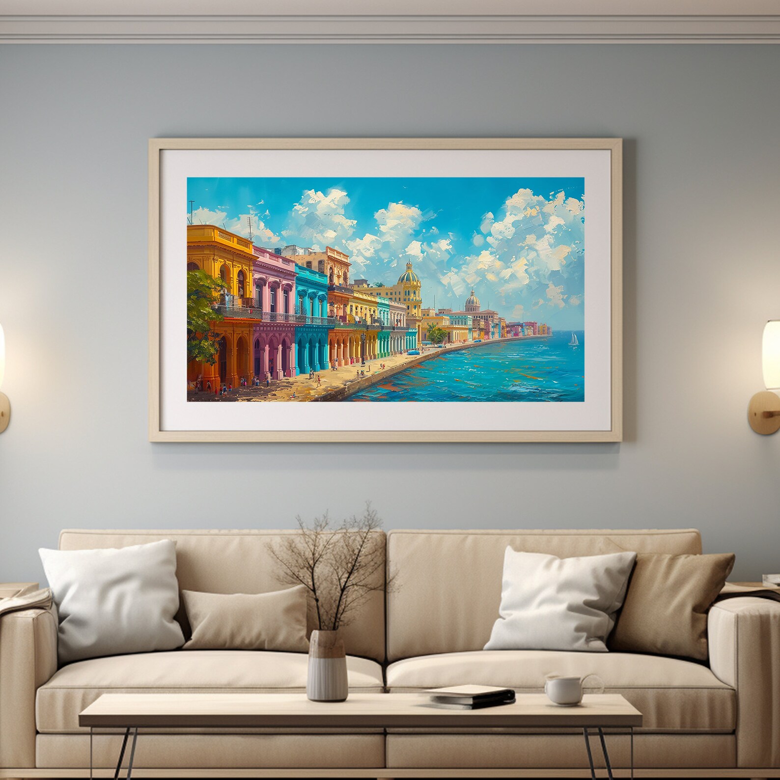 Havana Frame TV Art, Hisense Canvastv, Coastal Summer Cuba Colorful TV ...