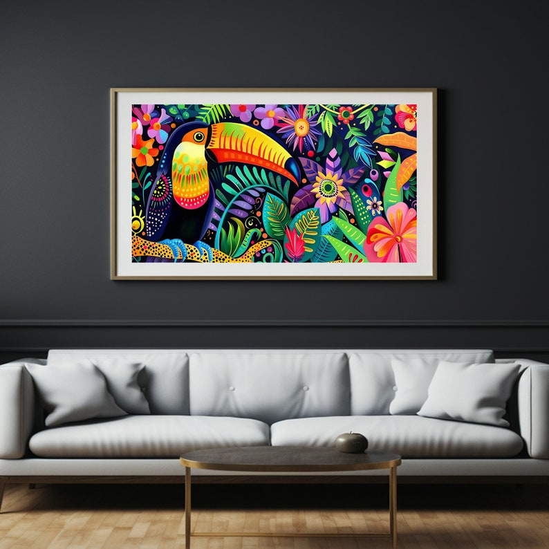 Frame TV Art, Hisense Canvastv, Toucan Painting, Colorful Modern Art ...