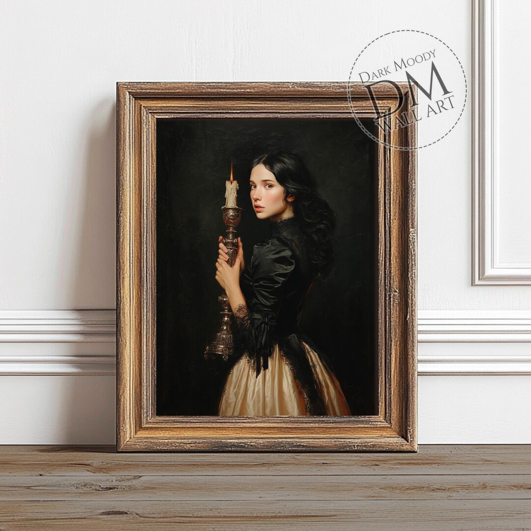 Coquette Portrait Printable Wall Art, Vintage Moody Victorian Girl Art ...