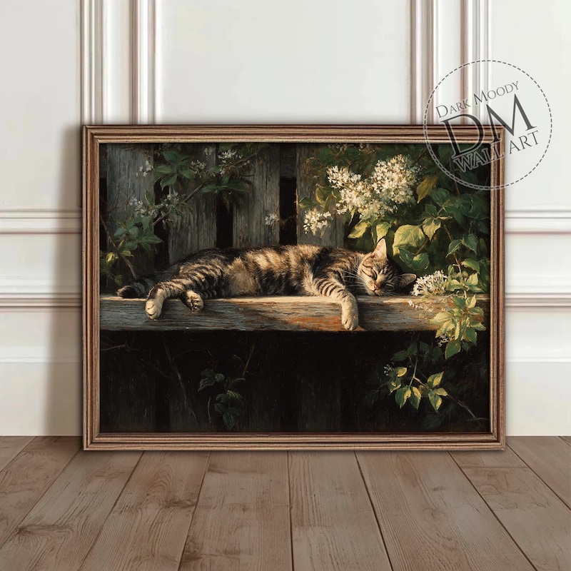 Rustic Cat Art - Etsy